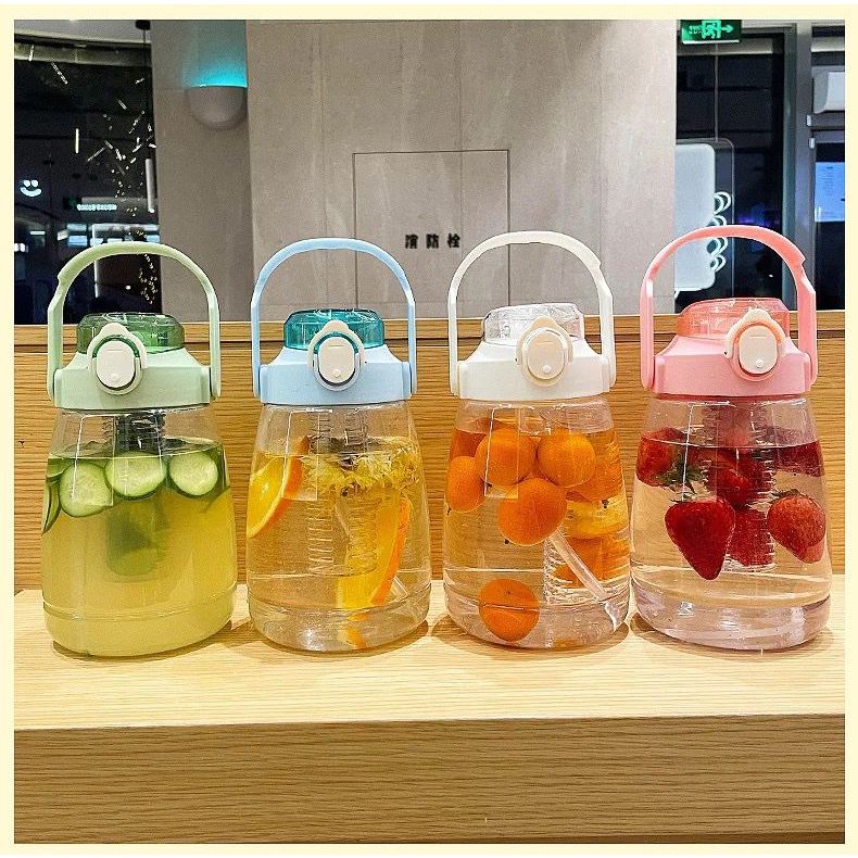 Jual Botol Minum Gemoy Bening + Infused Water 1500ml Botol Minum Viral ...