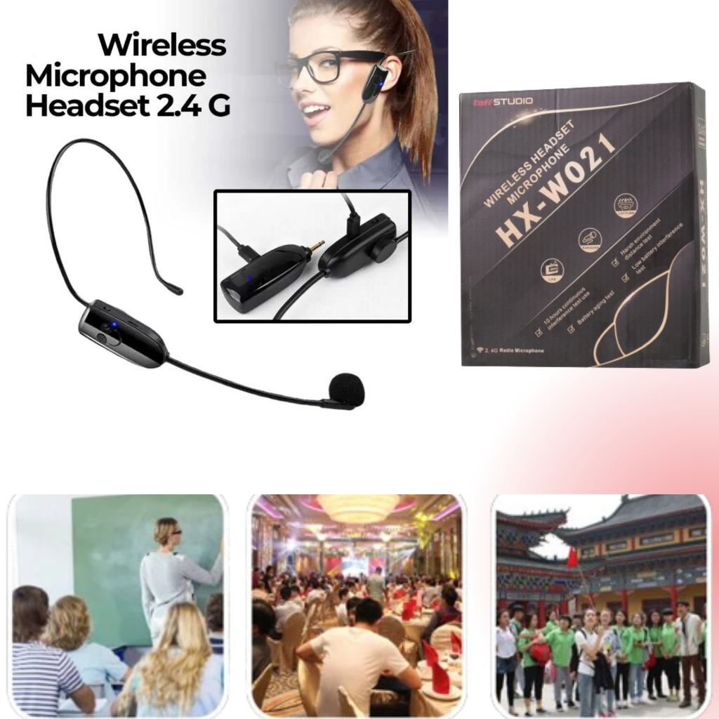 Jual ETRONIK TaffSTUDIO Wireless Microphone 2.4G Headset with Transmitter - HX-W021 - Black ...