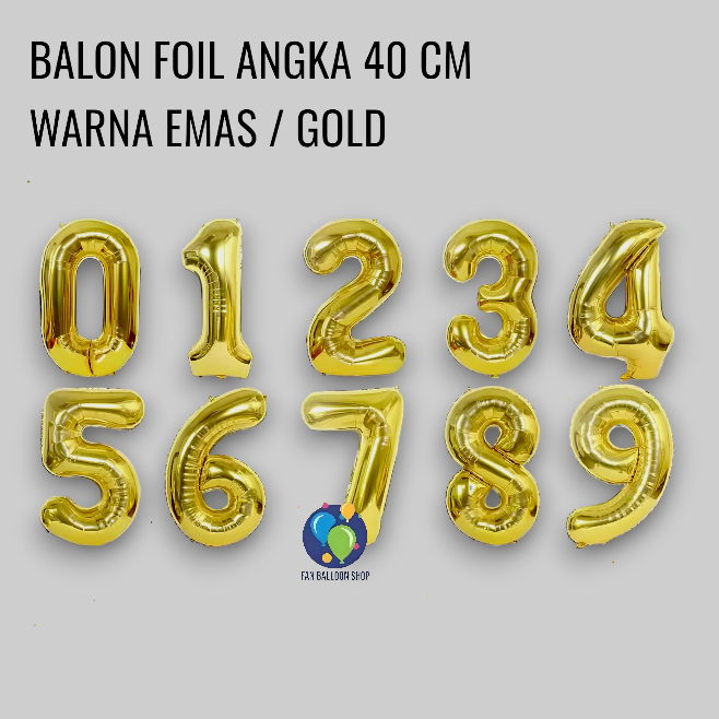 Jual Balon Angka Foil 40 Cm Gold / Balon Angka Ulang Tahun | Shopee ...