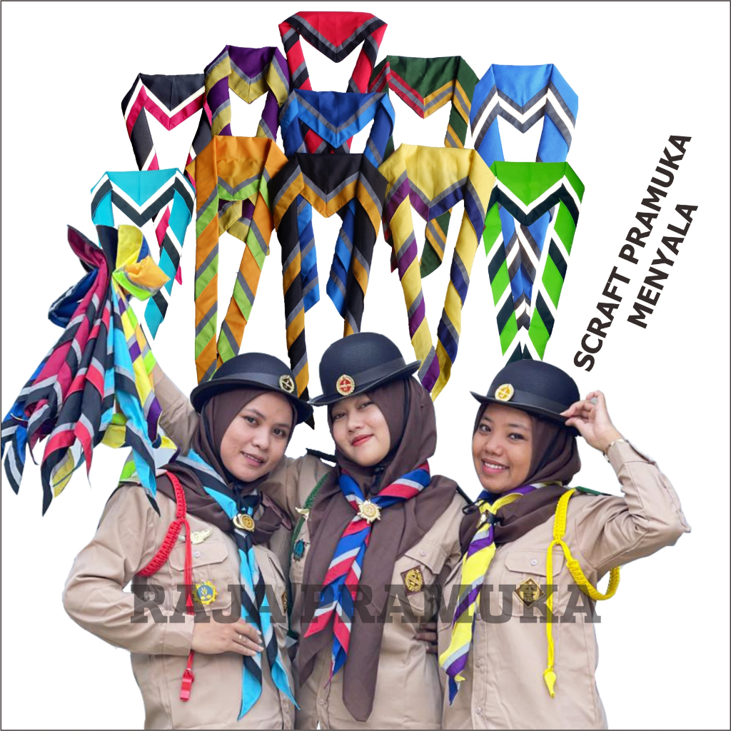 Jual Scraf Pramuka Menyala Scarf syal Pramuka Skraf Polos nyala Bahan ...