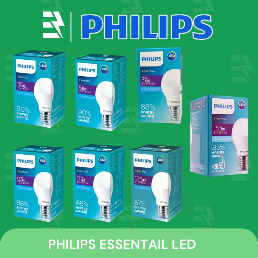 Jual Lampu Philips LED Essential 3W 5W 7W 9W 11W 13W 15W Bulb Putih | Shopee Indonesia