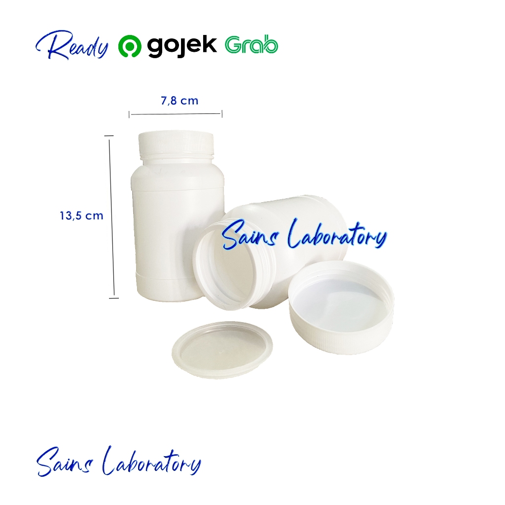 Jual Botol Zat Padatan Serbuk 250 gr Botol Kimia Botol Kapsul Plastik ...