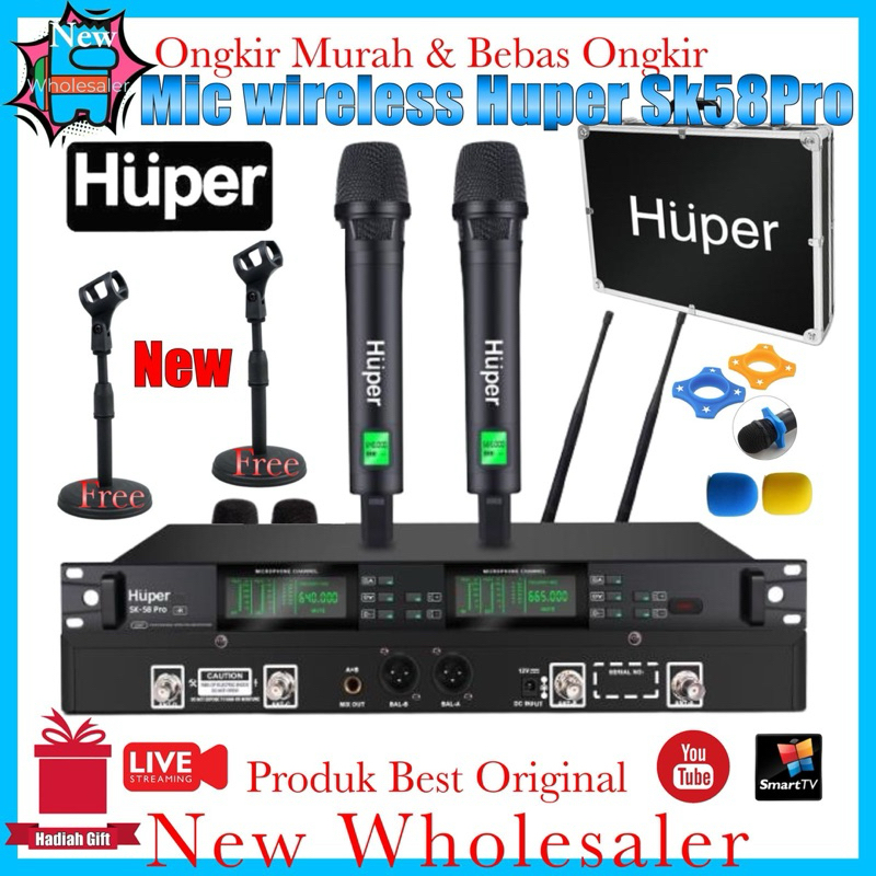 Jual Mic Wireless Vokal Huper Sk58Pro Original Resmi Produk baru ...
