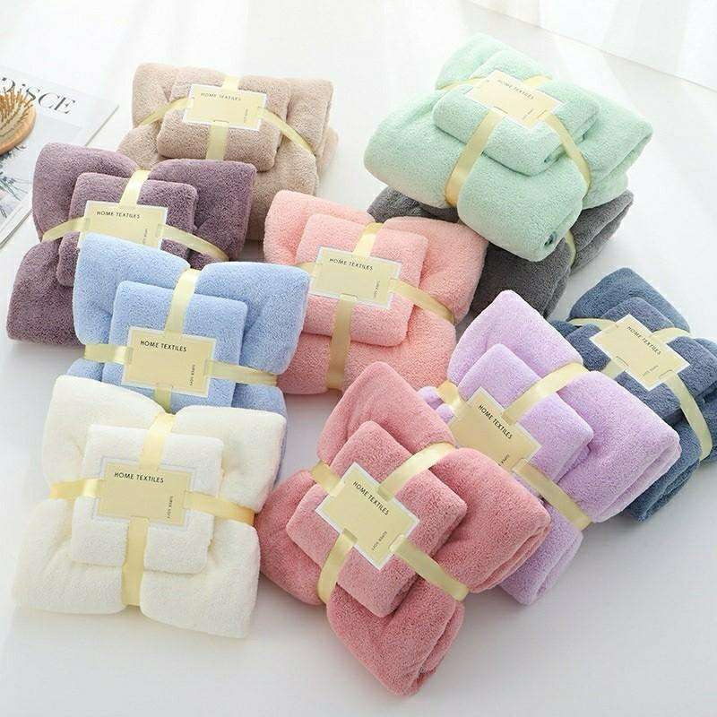 Jual Handuk Microfiber 2 in 1 Dewasa / Handuk Badan dan Wajah Lembut ...