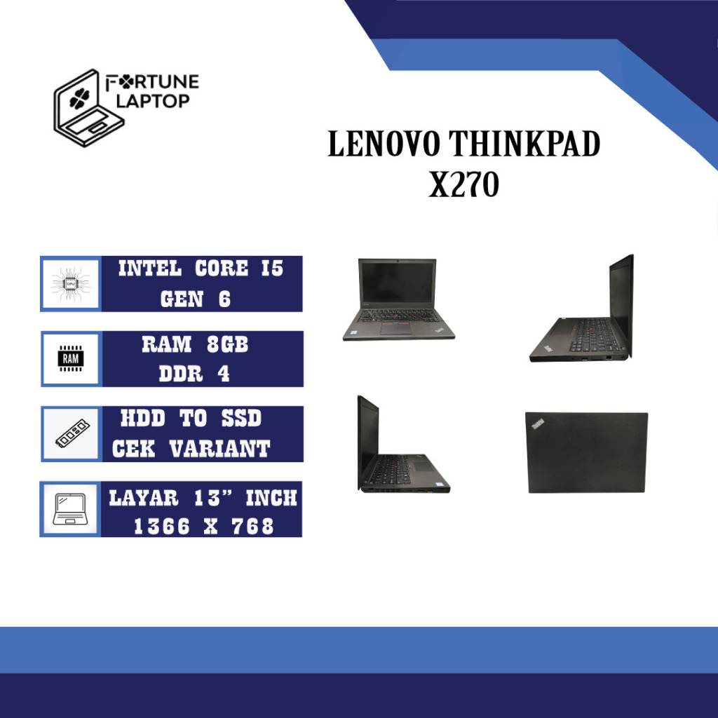 Jual LAPTOP Lenovo ThinkPad X270 Core i5-Gen 6 Intel HD 520 |Ultrabook ...