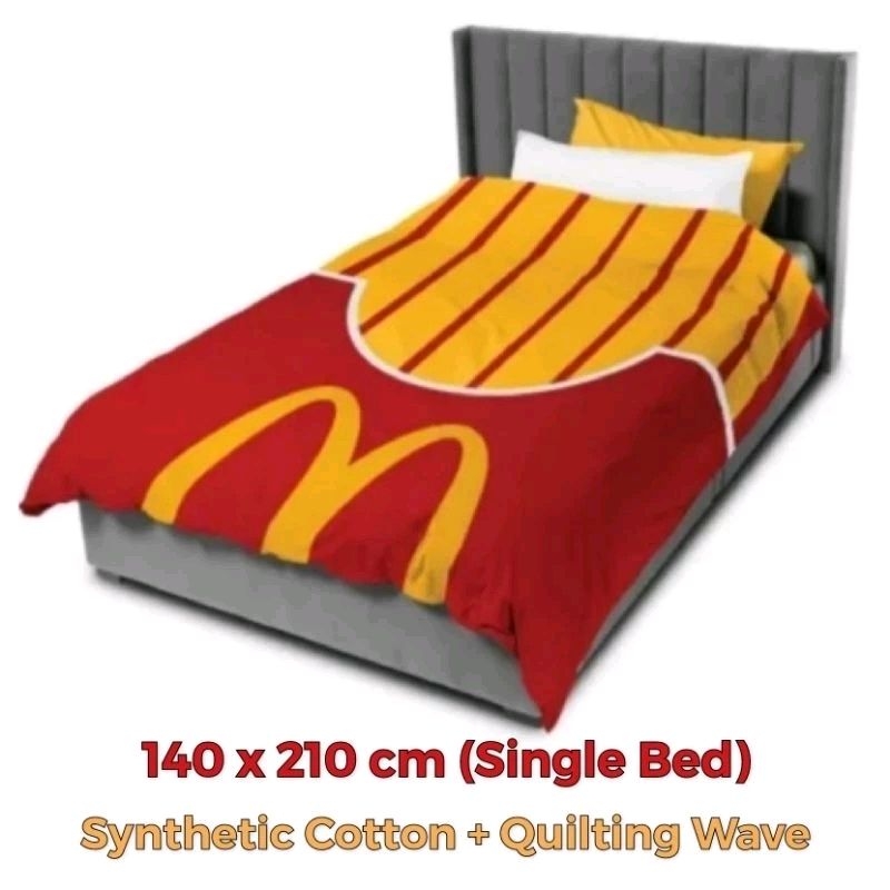 Jual McDonald's Bed Cover Single Bed McD Selimut French Fries Original ...