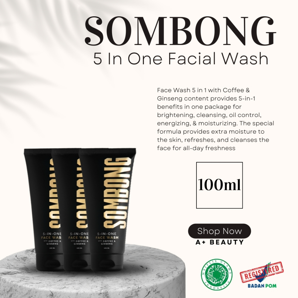 Jual SOMBONG 5in1 Facial Wash - Sabun Cuci Muka Semua Jenis Kulit ...