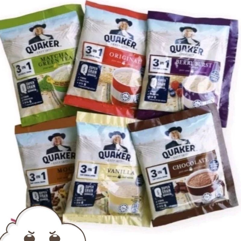 Jual Quaker oatmeal 3 in 1 sereal drink Malaysia sachet | Shopee Indonesia