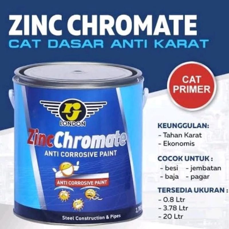 Jual RJ zinc Chromate cat tahan karat 1kg 0,8ltr | Shopee Indonesia