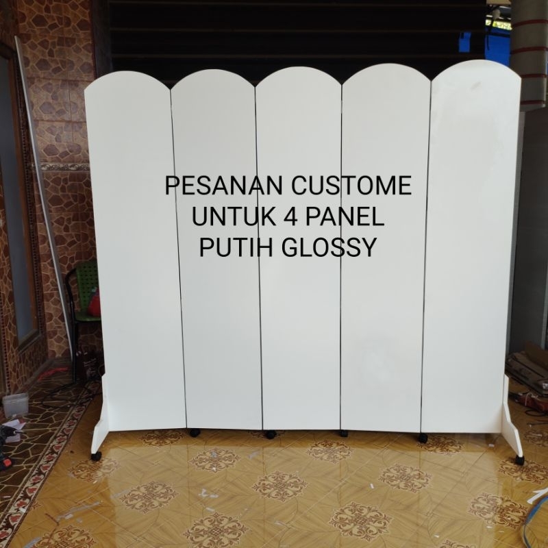 Jual pembatas ruangan tipe SM8 putih glossy 4 panel | Shopee Indonesia
