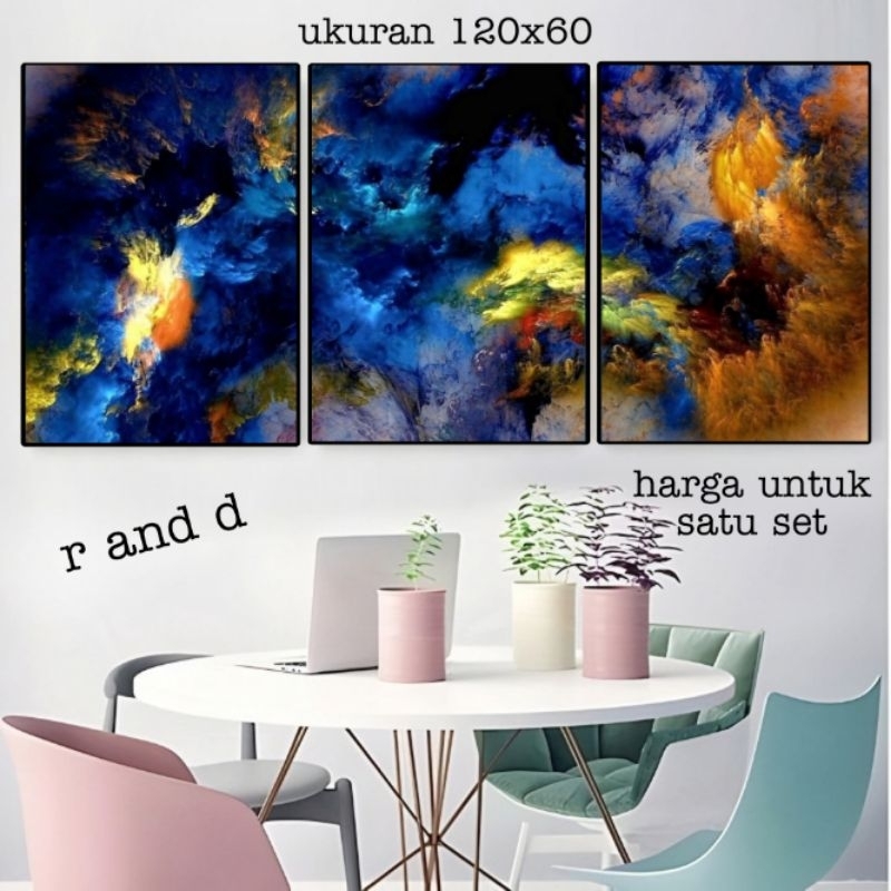 Jual Hiasan dinding gambar abstract ukuran 120x60, Dekorasi dinding ...