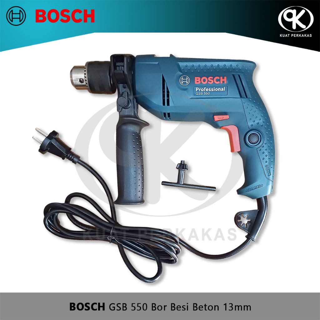 Jual Bor Beton 13MM BOSCH GSB 550 Impact Drill Besi Kayu Tembok 550Watt ...