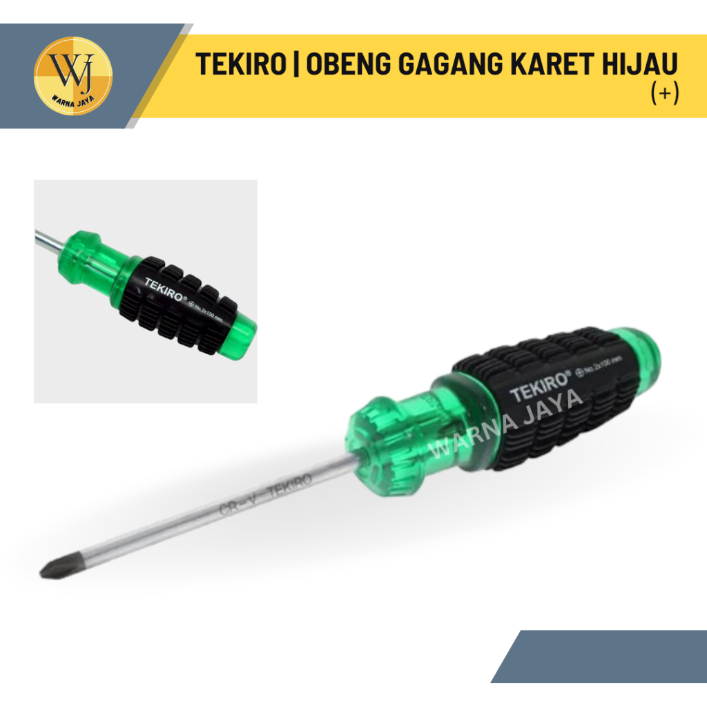 Jual TEKIRO Obeng Gagang Karet Hijau Plus (+) | Shopee Indonesia