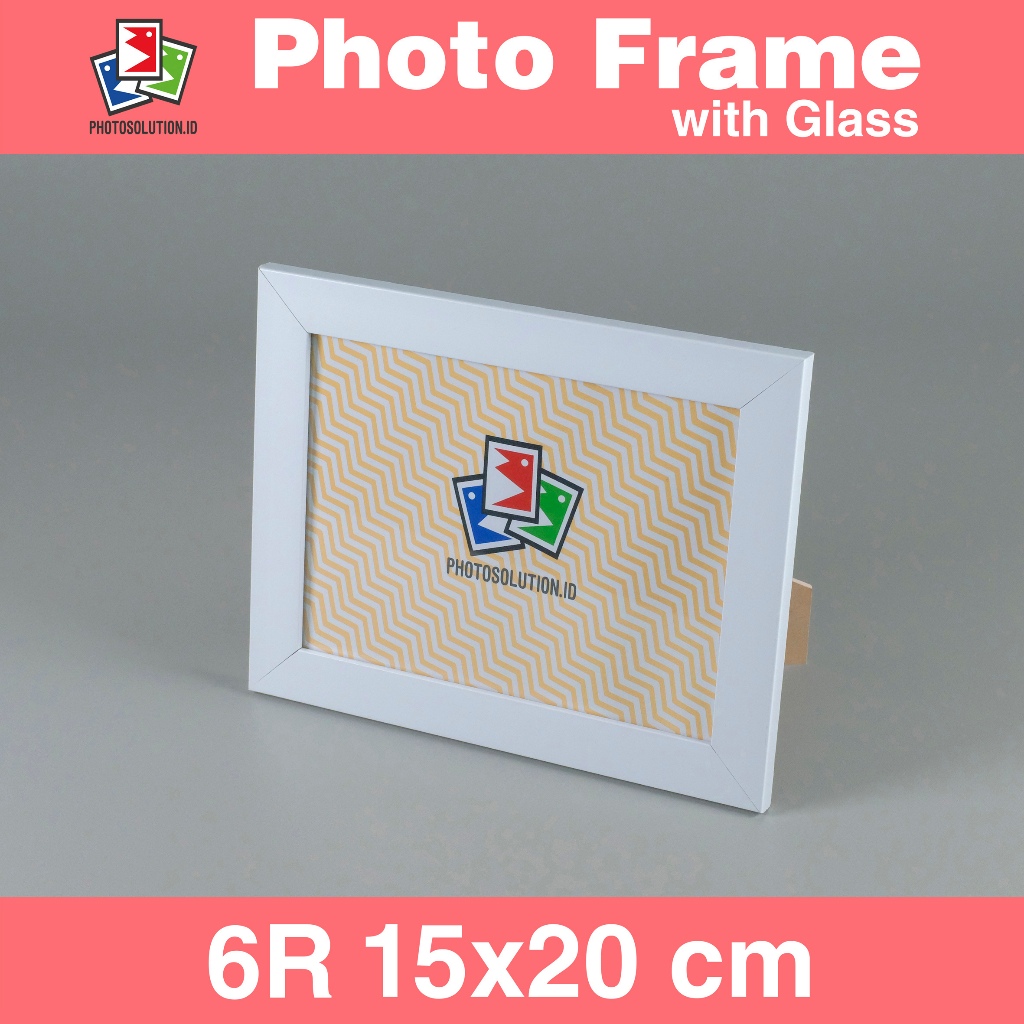 Jual Bingkai Foto 6R Putih Minimalis PAKAI KACA - Photo Frame FM25 ...