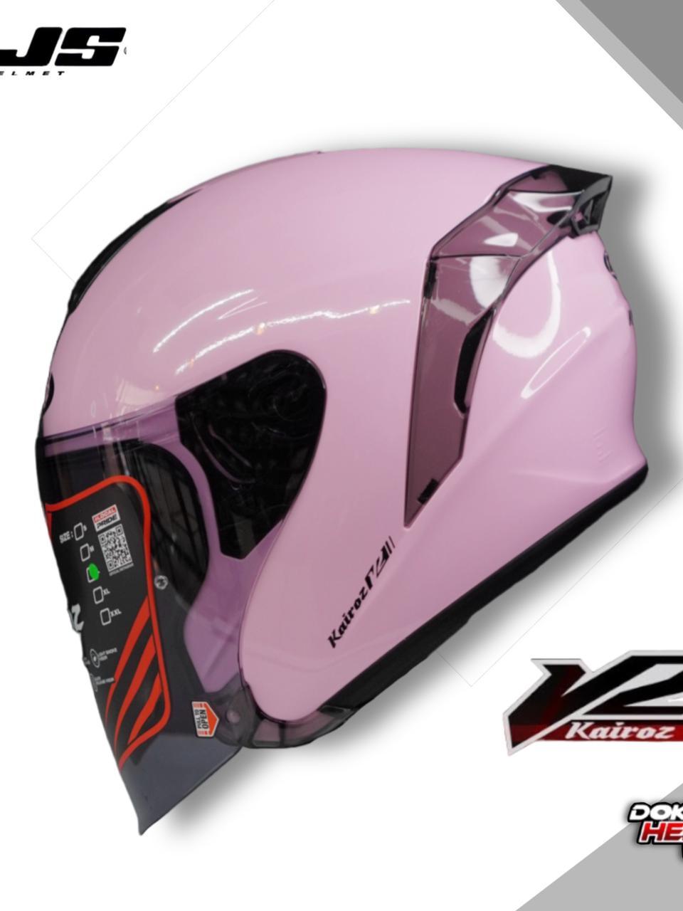 Jual NEW NJS KAIROZ V2 SOLID FLAT VISOR LIGHT SMOKE - Helm Half Face ...