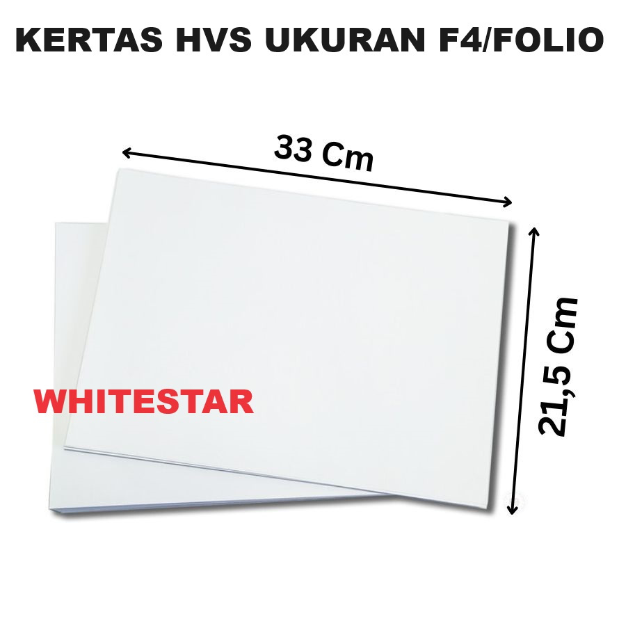 Jual (50 lembar) kertas hvs ukuran F4 / folio 70 , 75 , 80 gsm / gr ...