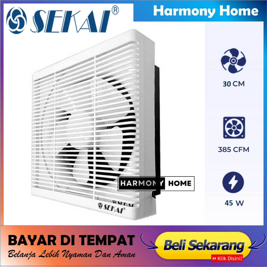 Jual Exhaust Fan Dinding 12 Inch Sekai WEF1290 30cm WEF 1290 Exhaust ...