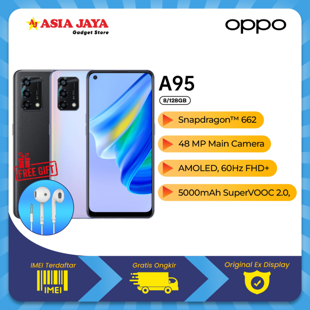 Jual [EX DISPLAY] OPPO A95 RAM 8/128GB NFC AMOLED 6.43 Inch 33W Flash ...