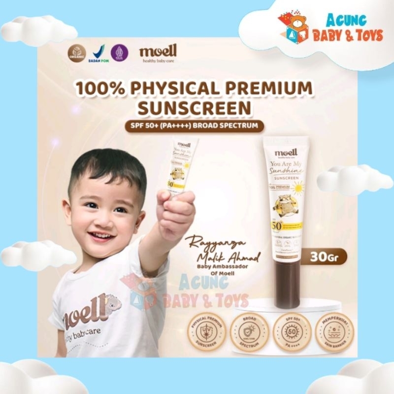 Jual Moell physical premium sunscreen SPF 50+(PA++++) 30gr / untuk bayi ...