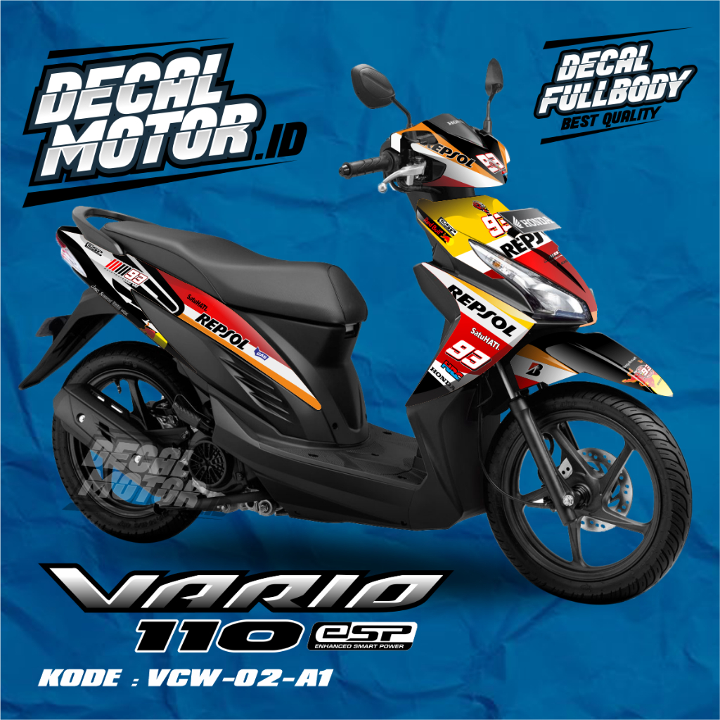 Jual Decal Vario 110 Fi Full Body- Sticker Motor Vario 110 FI Repsol ...