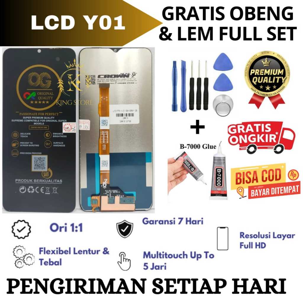 Jual Lcd Touchscreen Vivo Y01 Original FullSet / Lcd Vivo Y01 Original Garansi Pabrik Full Set ...