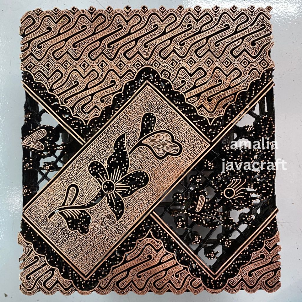 Jual alat cap batik tembaga motif lereng bunga kotak canting cap batik ...
