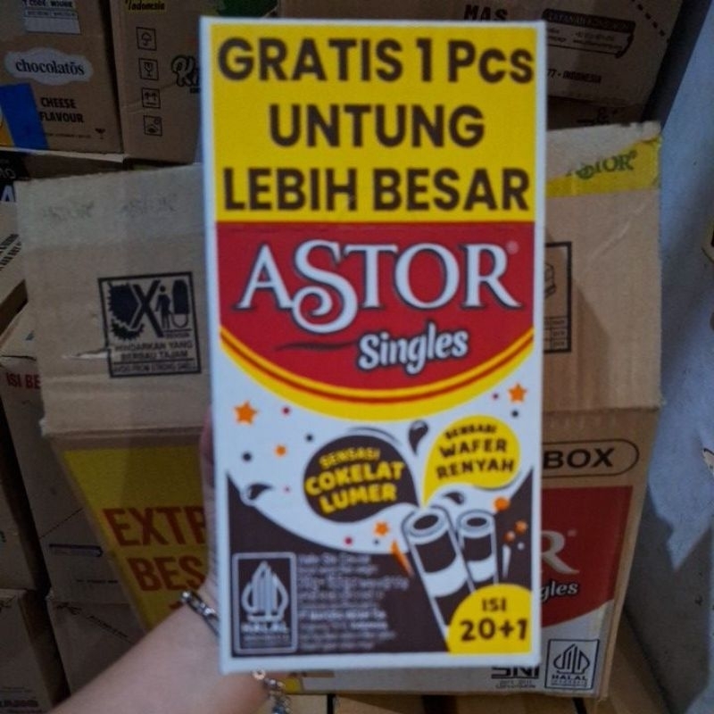 Jual Astor singles1 box isi 20 free 1 x 15,5gr ( 310 gr ) | Shopee ...