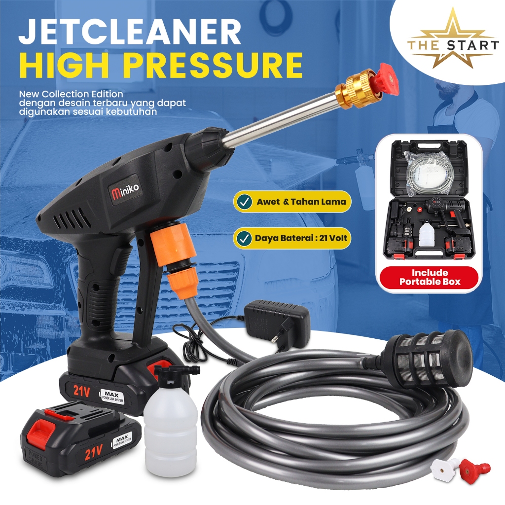 Jual Jet Cleaner Cordles 21V Alat Steam Cuci Motor & Mobil Set Jet ...