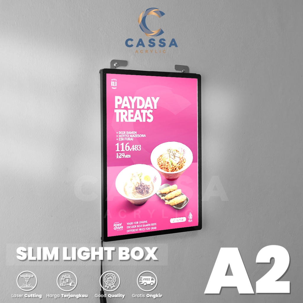 Jual Slim Light Box LED Cafe Menu Board / Frame Portable LED ...