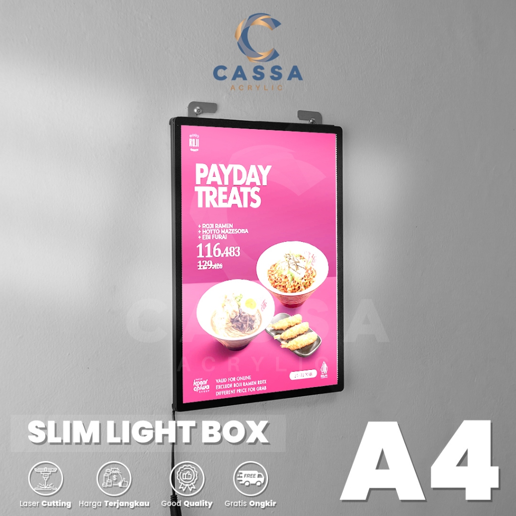 Jual Slim Light Box LED Cafe Menu Board / Frame Portable LED ...