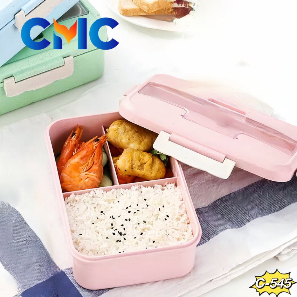 Jual CMC[C-545]Kotak Makan 3 Sekat Sendok Garpu / Kotak Makan Anak BPA ...