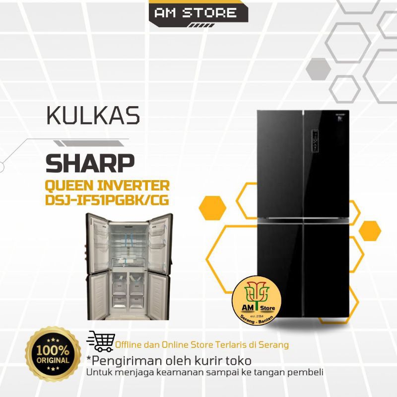 Jual Kulkas Side by Side Sharp Queen Inverter DSJ-IF51PGBK/CG | Shopee ...