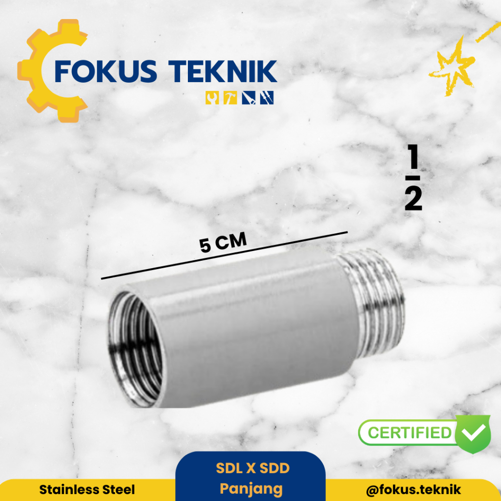 Jual SDL X SDD Stainless 1/2 Inch Sambungan Drat Luar Stainless 1/2 ...