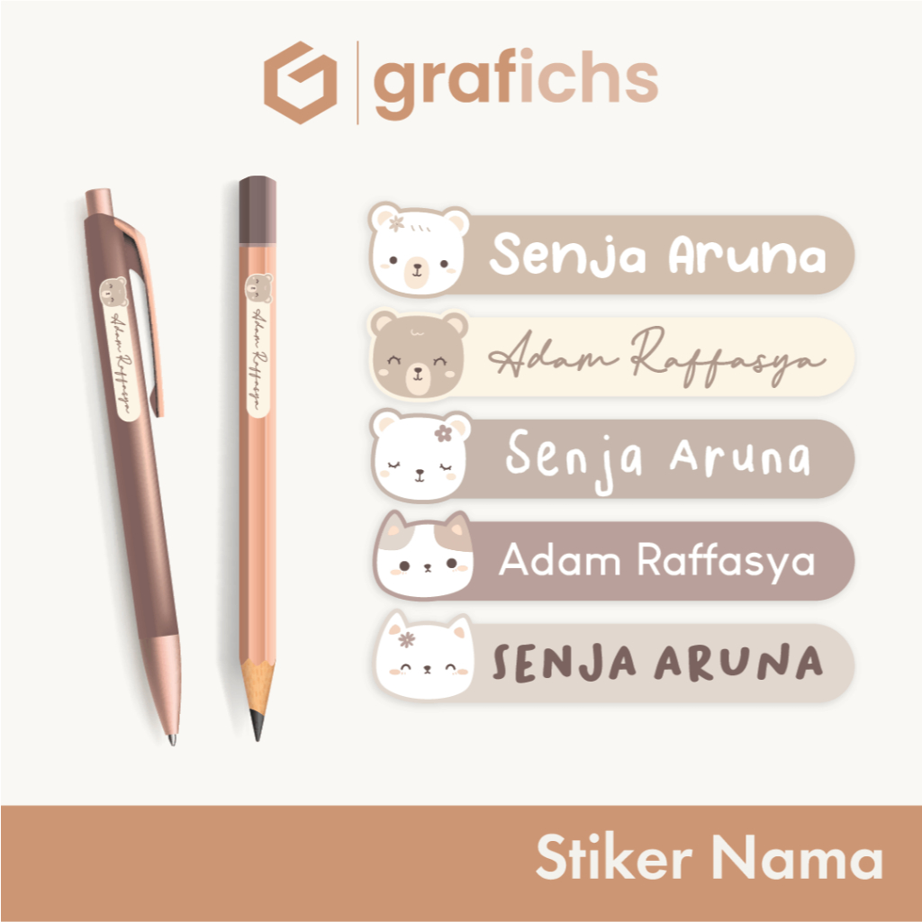 Jual [90 pcs] Stiker Nama Alat Tulis Sekolah GISS11-15 by Grafichs ...