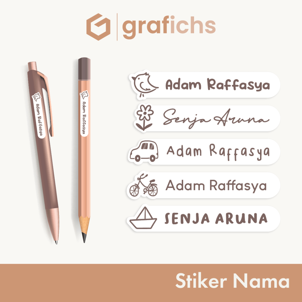 Jual [90 pcs] Stiker Nama Alat Tulis Sekolah GISS26-30 by Grafichs ...