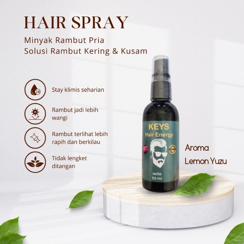 Jual Pomade Spray Keys Hair Energy Aroma Lemon Yuzu Solusi Rambut ...