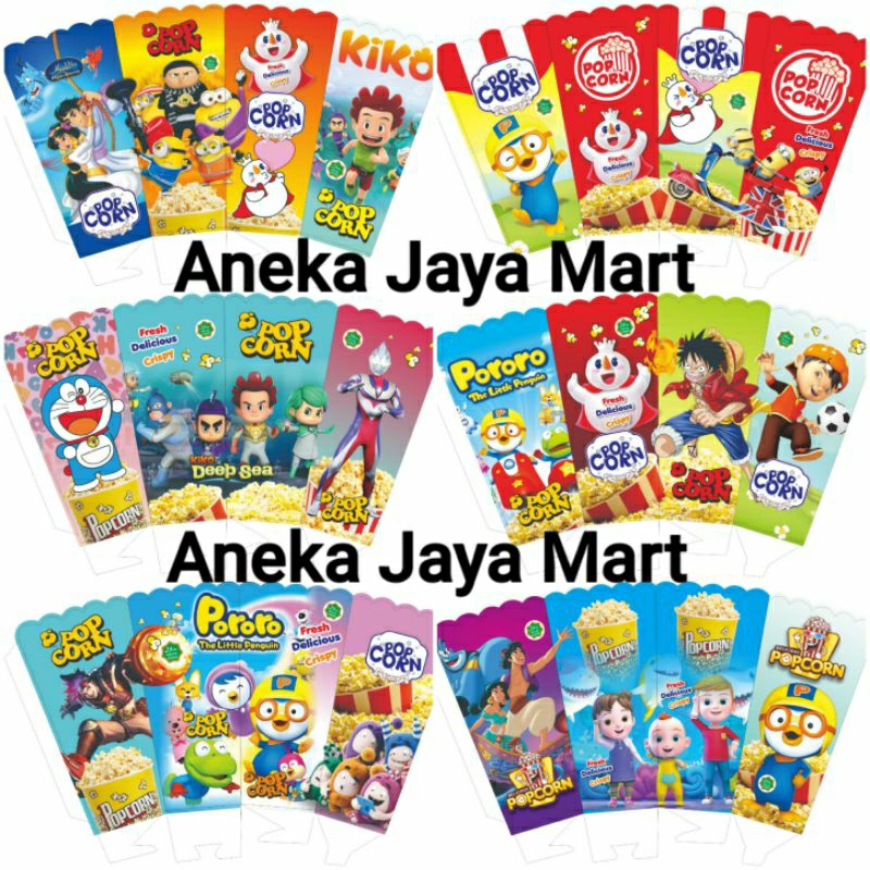 Jual kertas popcorn / dus 6x12 kemasan pop corn / 100pcs wadah popcorn ...