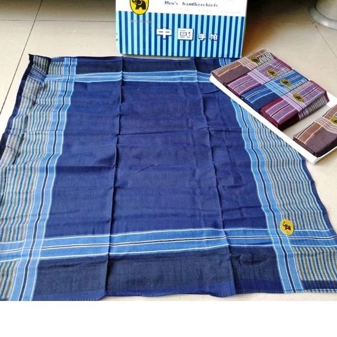 Jual ISI 6pcs(1packs) Saputangan cap gajah ukuran 40X40CM/Selampe pria ...