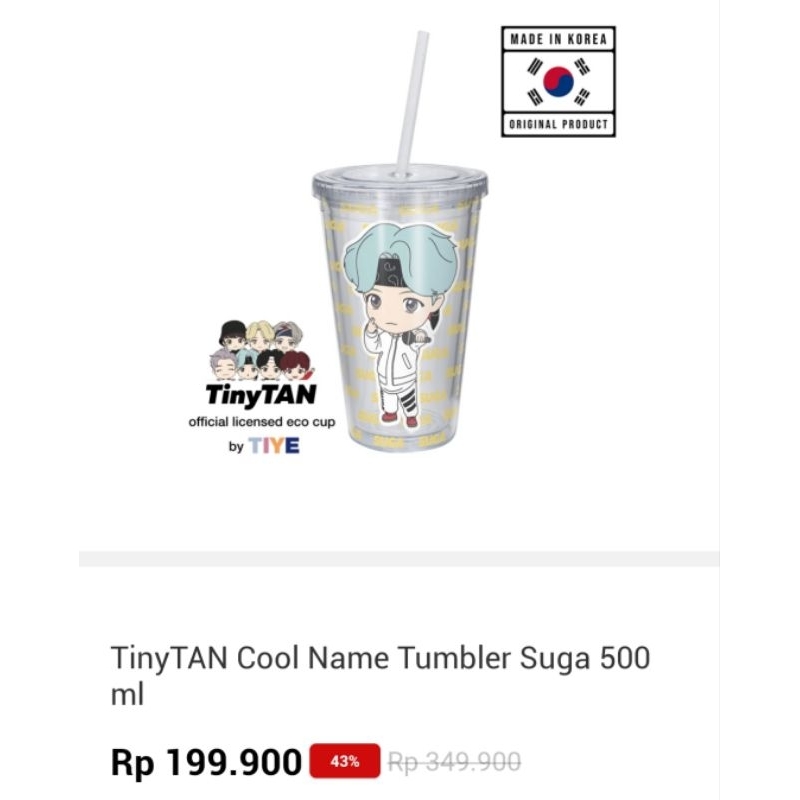 Jual LIMITED EDITION: TinyTan Cool Name Tumbler BTS 500 ml | Shopee Indonesia