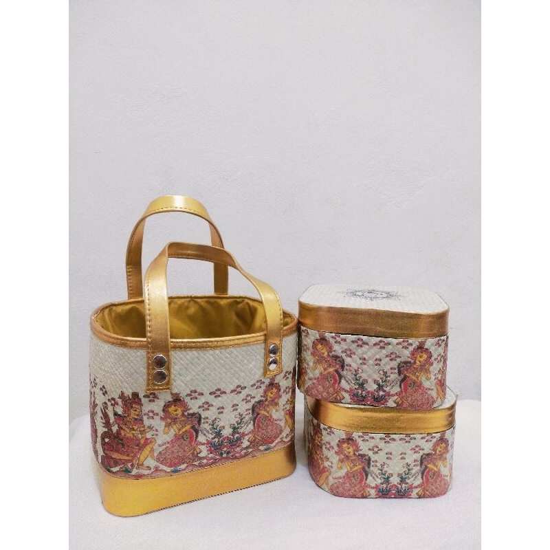 Jual Tas set isi 2 keben sokasi motif wayang kamasan wayang bali ...