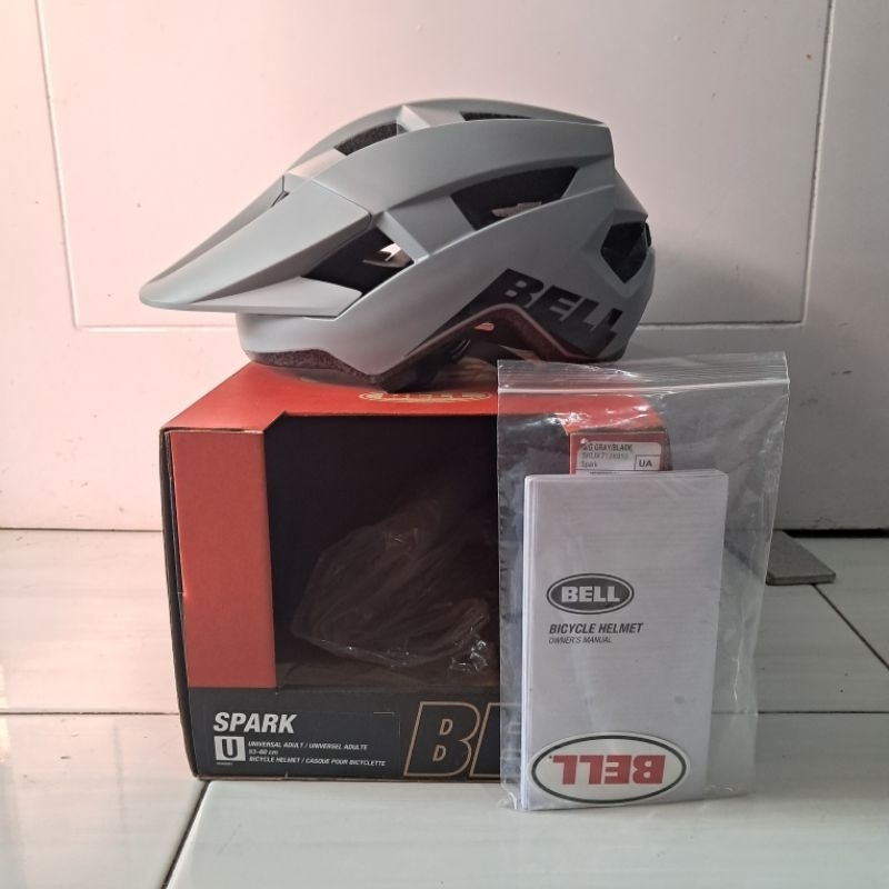 Jual helm sepeda bell spark mtb gunung murah original warna abu nardo size 53 - 60 cm | Shopee ...