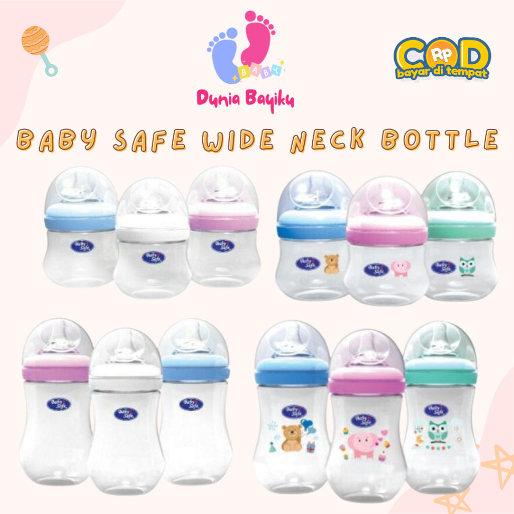 Jual Baby Safe Wide Neck Bottle Botol Susu Bayi Gambar Polos 150ml ...