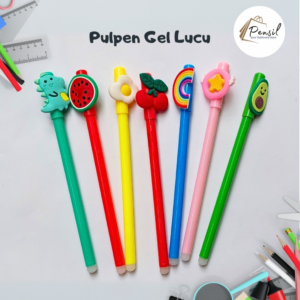 Jual Pulpen Gel Unik Pulpen Gel Karakter Buah 3D Pulpen Gel Lucu ...