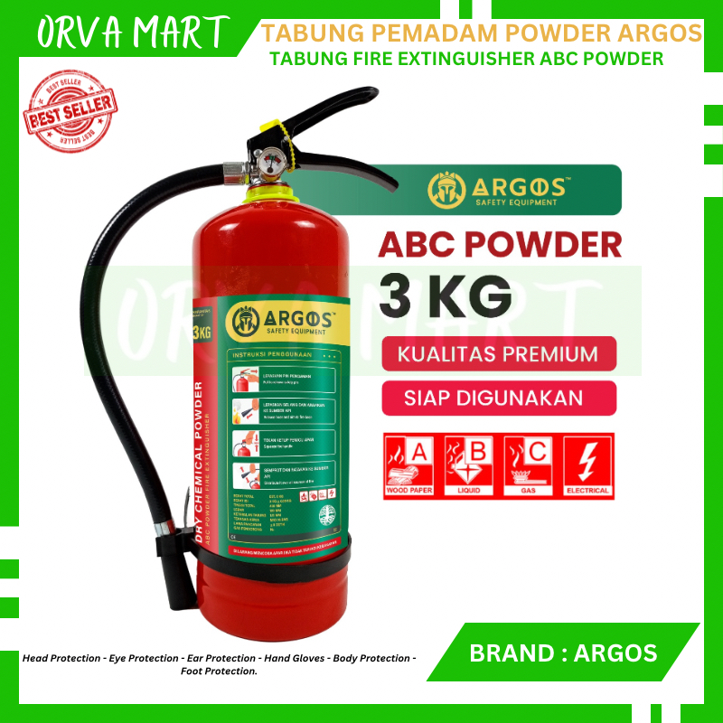Jual Argos Apar 3 KG Powder / Tabung Pemadam Api Set Komplit | Shopee ...
