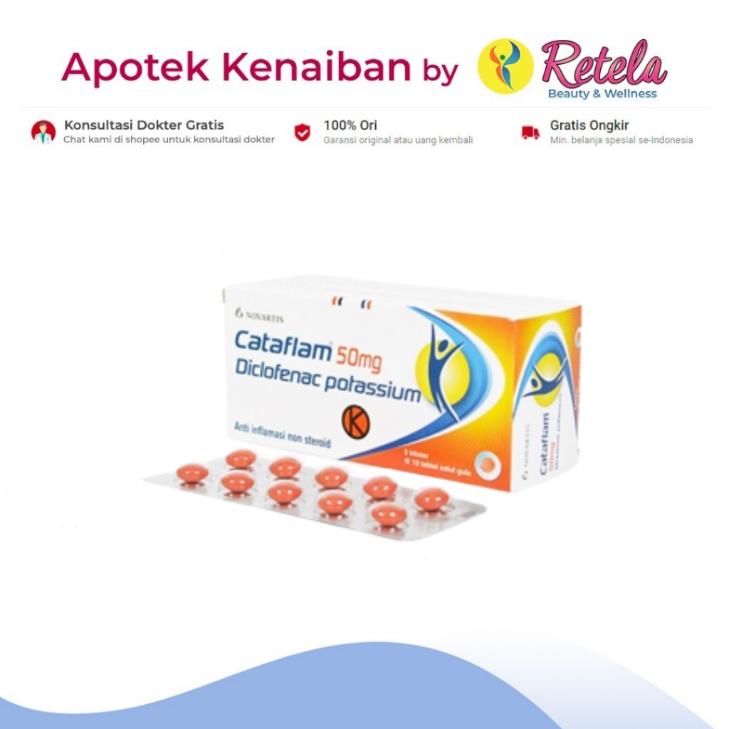 Jual CATAFLAM 50MG 1 BLISTER ISI 10 TABLET | Shopee Indonesia