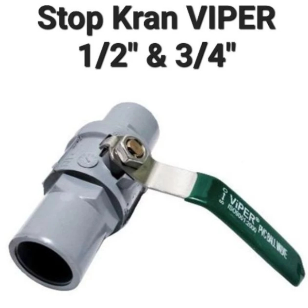 Jual Stop kran/ Ball VStop Kran PVC Ball Valve 1/2 Inch & 3/4 Inch Gagang Besi | Shopee Indonesia