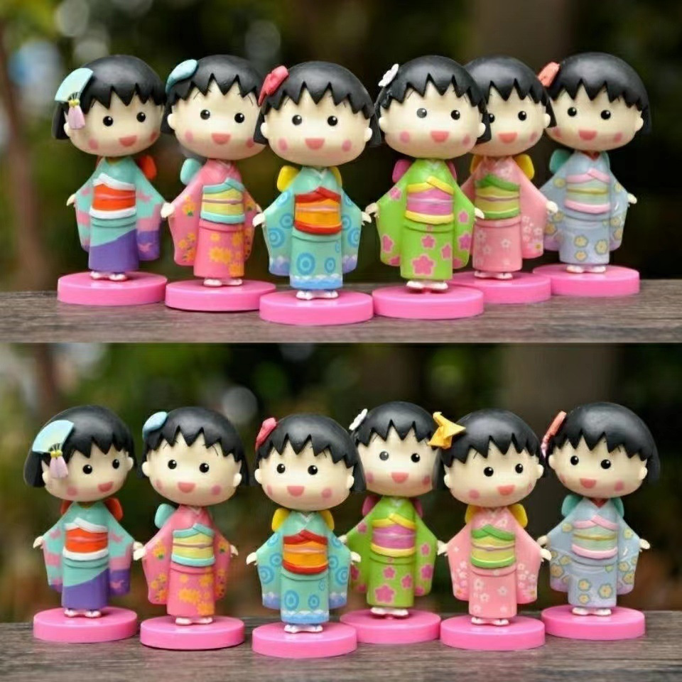 Jual Figure Chibi Maruko-chan Set 6Pc Size 8cm Topper Chibi Maruko-chan ...