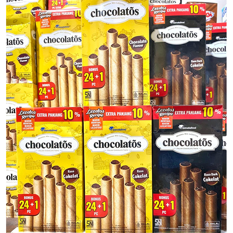 Jual CHOCOLATOS WAFER ROLL PANJANG SNACK CHOCOLATOS WAFER ROLL BOX ...
