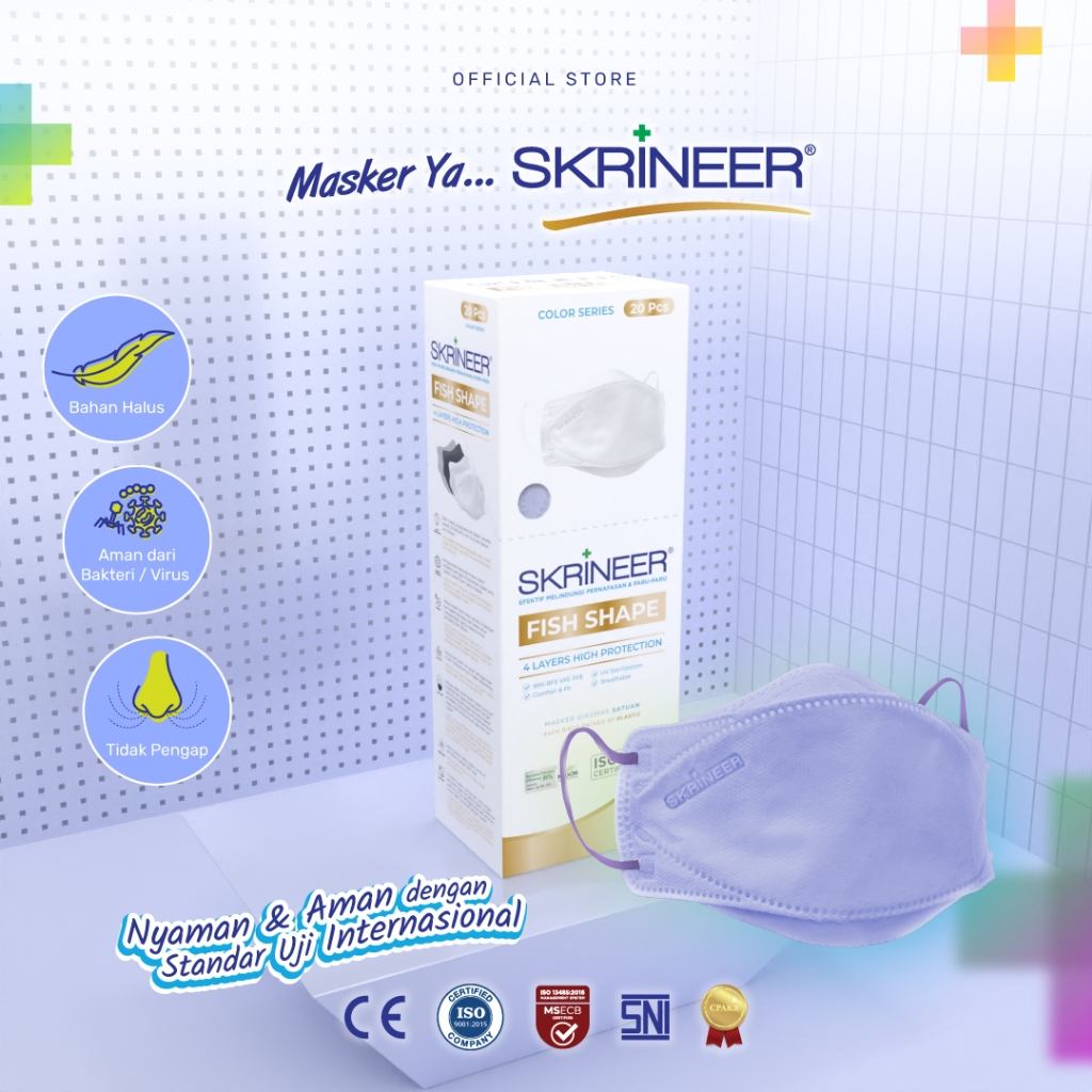 Jual SKRINEER FISH SHAPE WHITE 20'S (PURPLE) | Shopee Indonesia