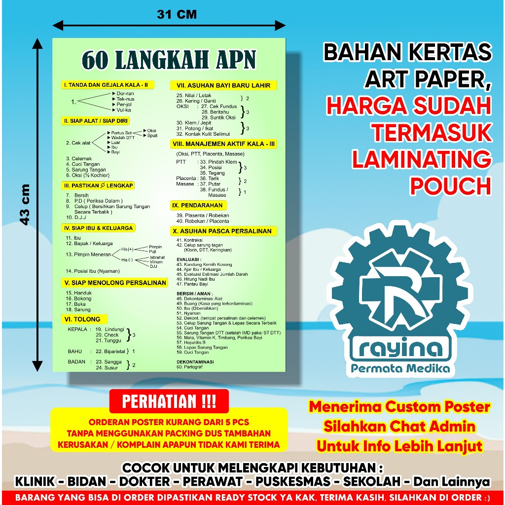 Jual Poster Kesehatan 60 Langkah APN | Shopee Indonesia